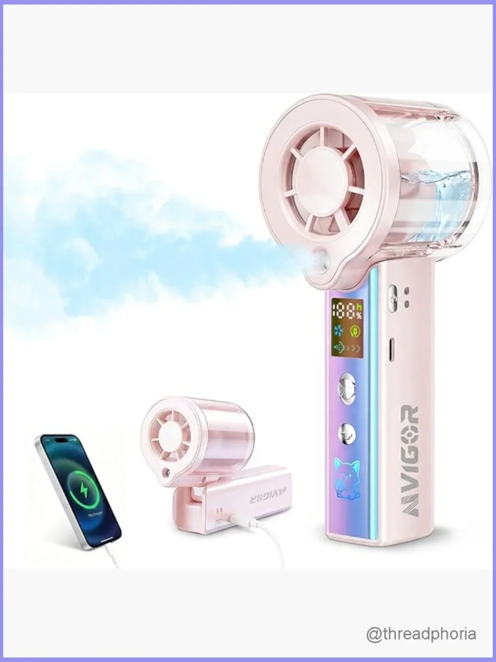 Other | Handheld Misting Fan With Turbo Cooling 3000 Rpm Rechargeable ...
